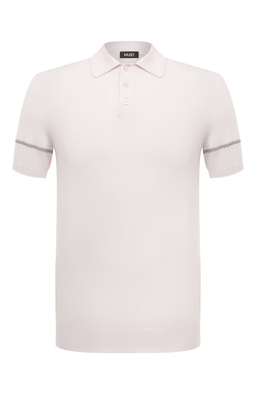 Мужское белое поло из хлопка и шелка MUST купить в интернет-магазине ...