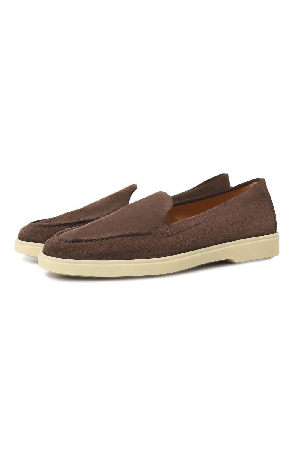 Женские темно-коричневые замшевые лоферы SANTONI купить в интернет ...