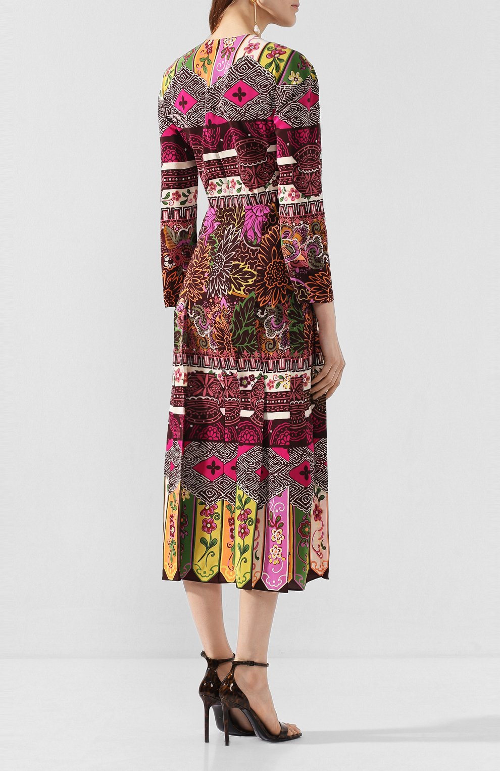 Женское разноцветное шелковое платье VALENTINO купить в интернет ...