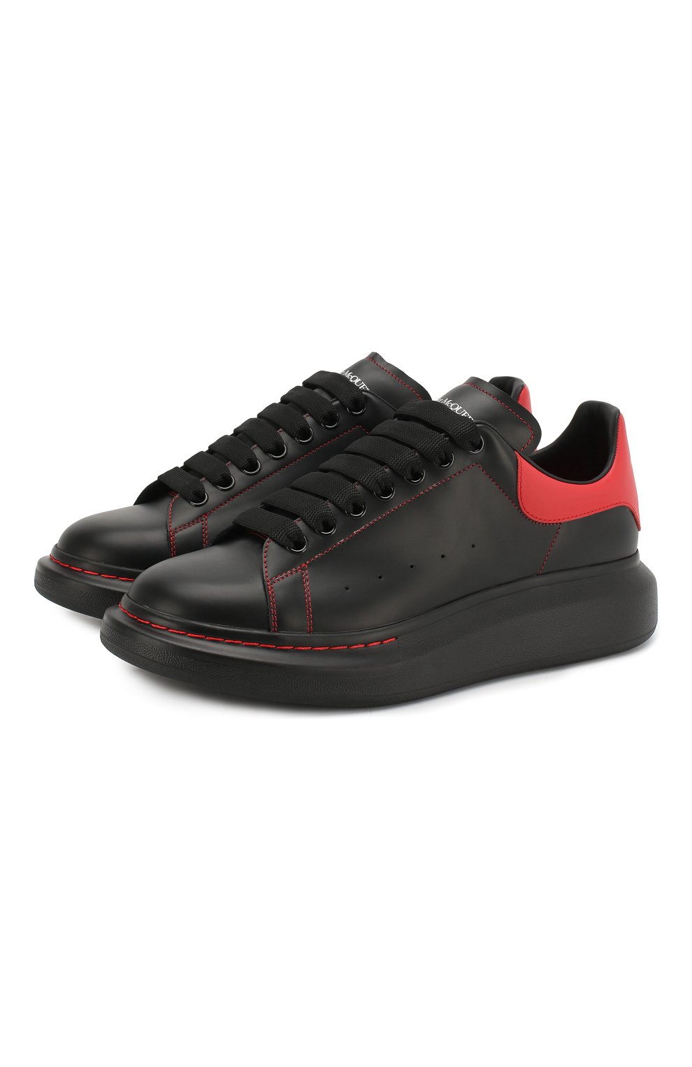 Мужские черные кожаные кеды oversized ALEXANDER MCQUEEN купить в ...