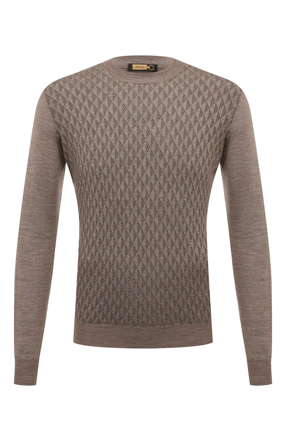 Мужской коричневый джемпер из шерсти и шелка ZILLI купить в интернет-магазине ЦУМ, арт. MBY ...