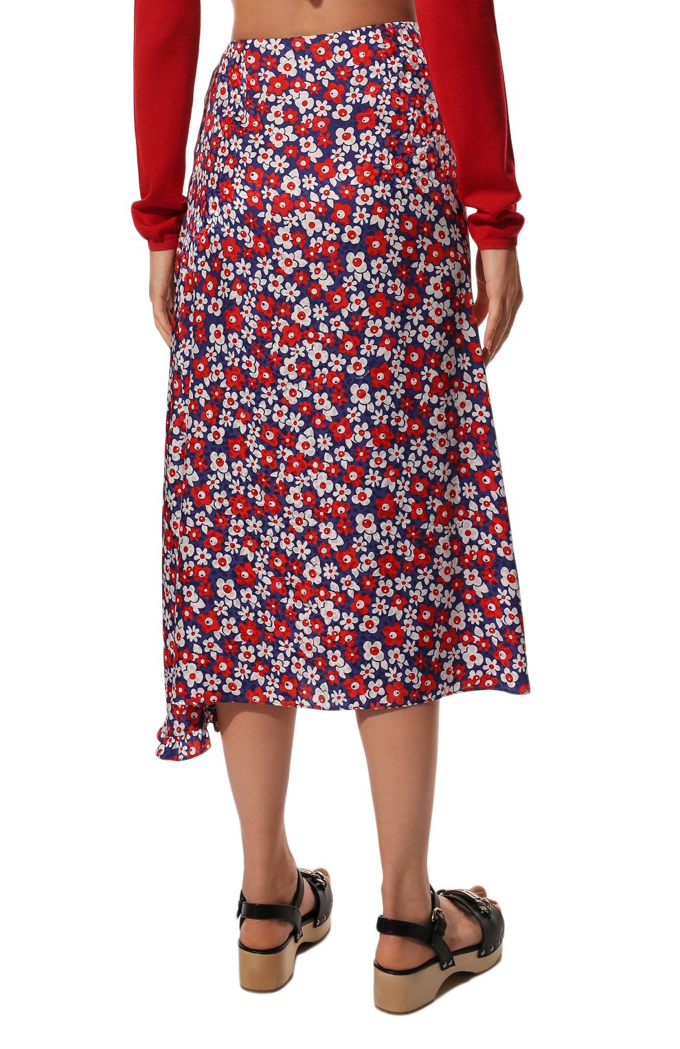 Женская разноцветная шелковая юбка Miu Miu купить в интернет магазине