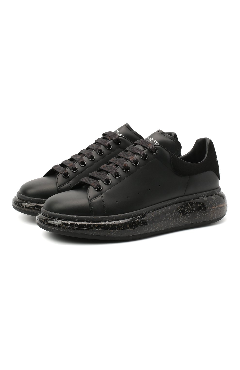 Мужские черные кожаные кеды oversized ALEXANDER MCQUEEN купить в ...
