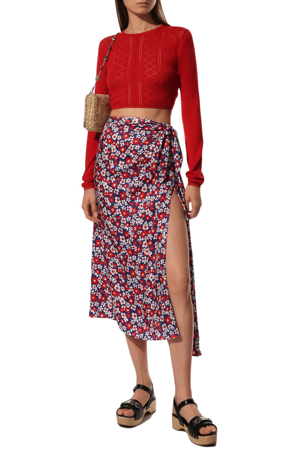 Женская разноцветная шелковая юбка Miu Miu купить в интернет магазине ЦУМ арт Mg1727 10lc F0124