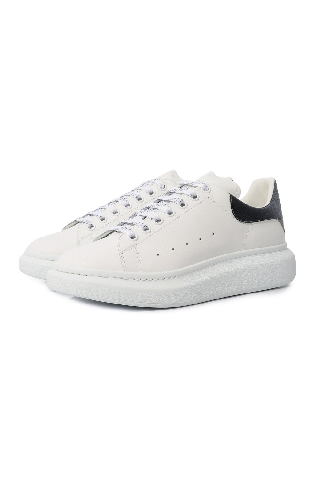 Мужские белые кожаные кеды oversized ALEXANDER MCQUEEN купить в ...