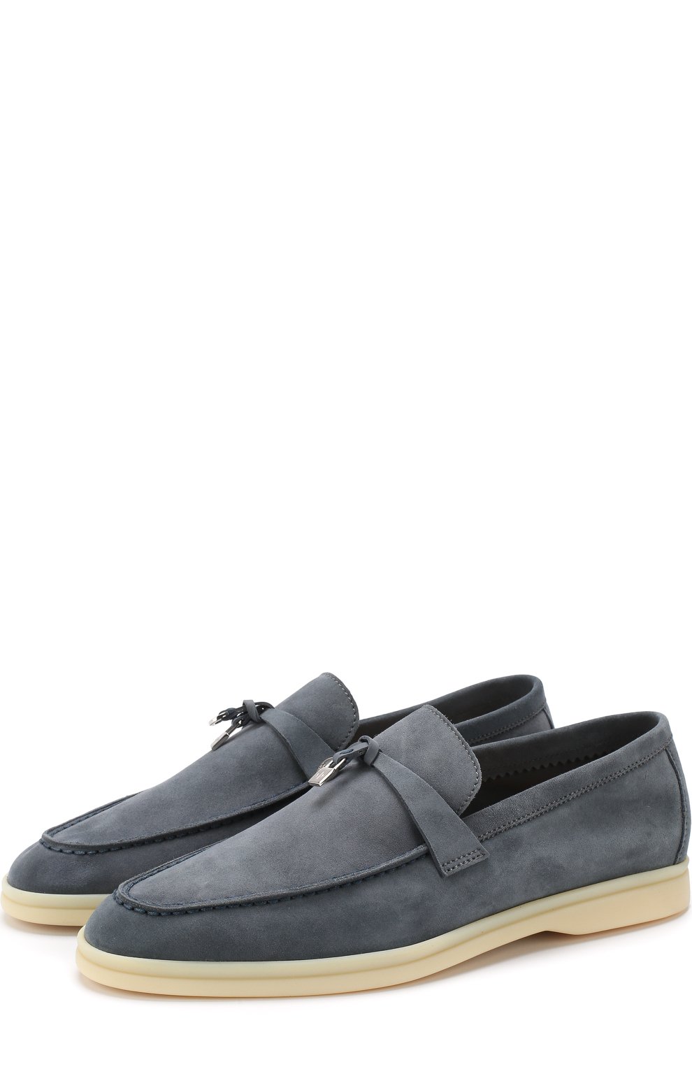 Женские голубые замшевые лоферы summer charms walk LORO PIANA купить в ...
