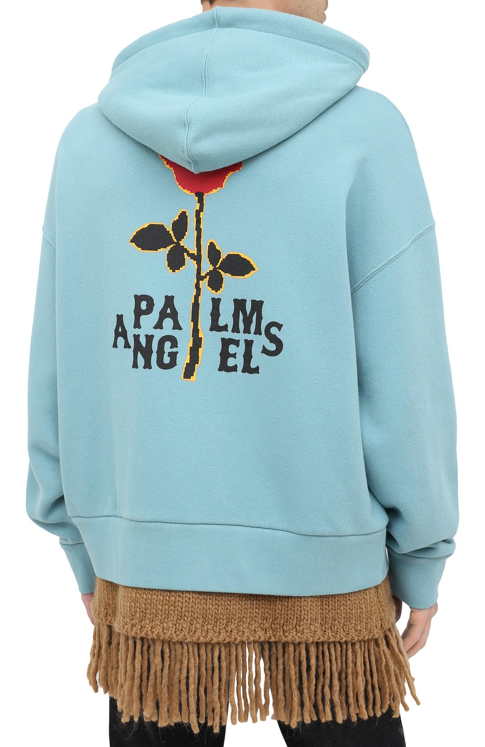 Мужской бирюзовый хлопковое худи PALM ANGELS купить в интернет-магазине ...