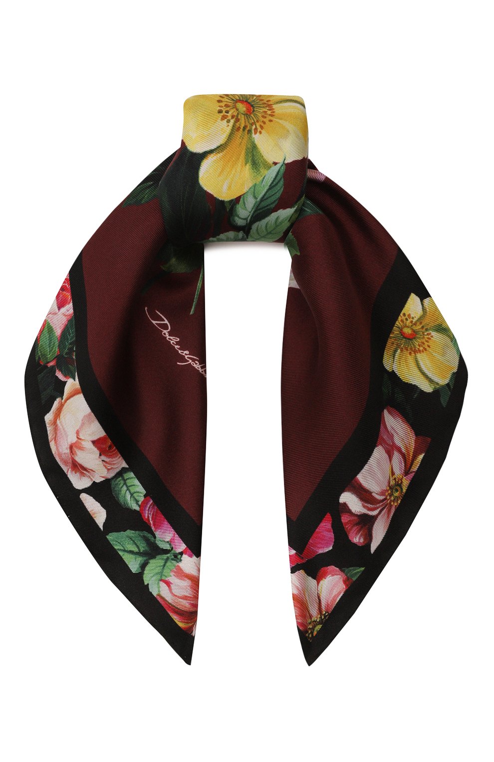 Женский бордовый шелковый платок DOLCE & GABBANA купить в интернет ...