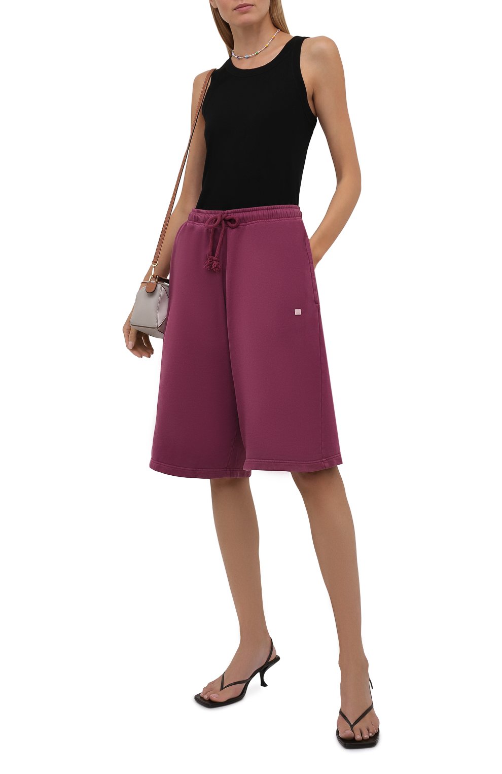 Женские розовые хлопковые шорты ACNE STUDIOS купить в интернет-магазине ...