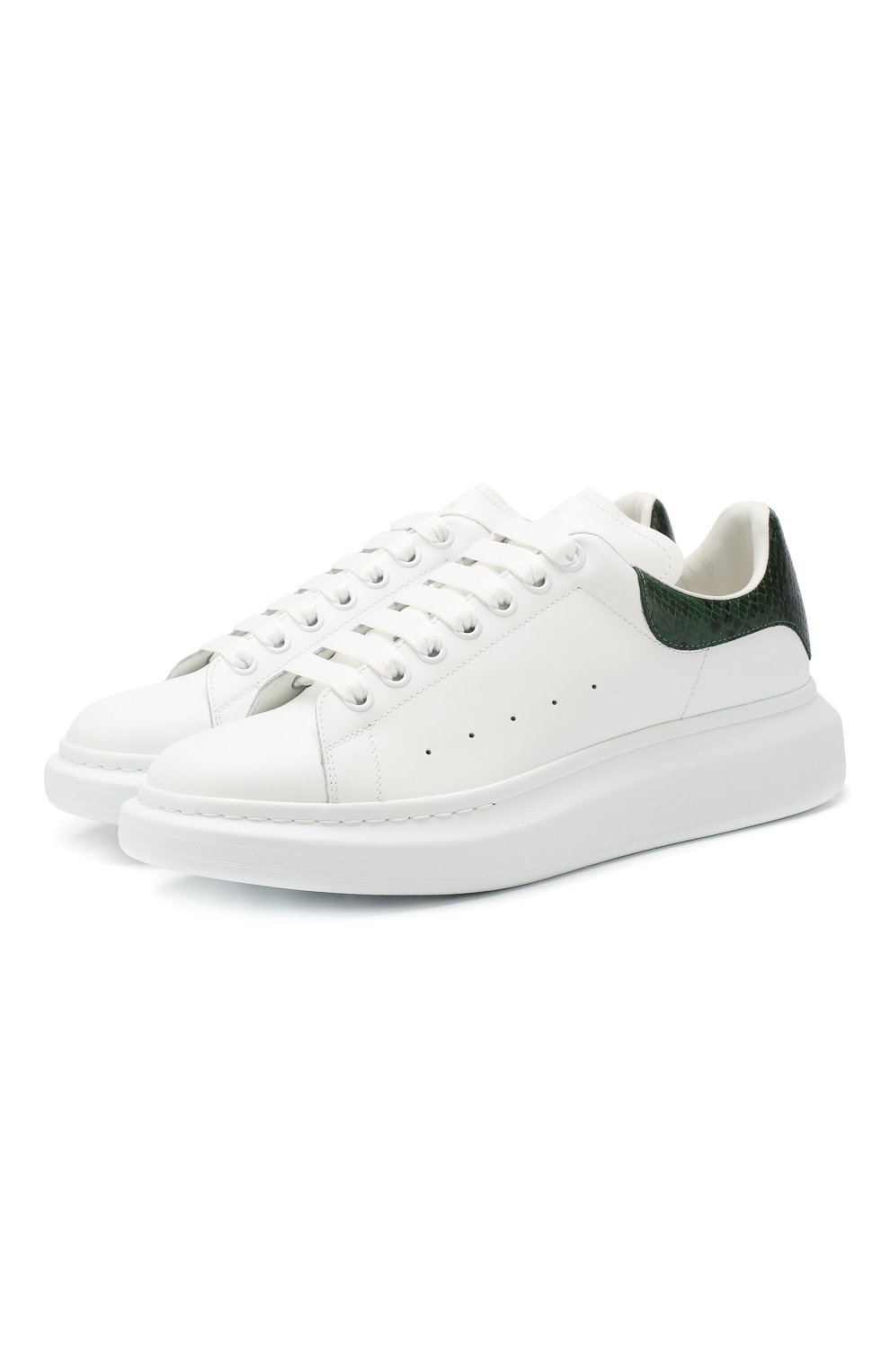 Мужские белые кожаные кеды oversized ALEXANDER MCQUEEN купить в ...
