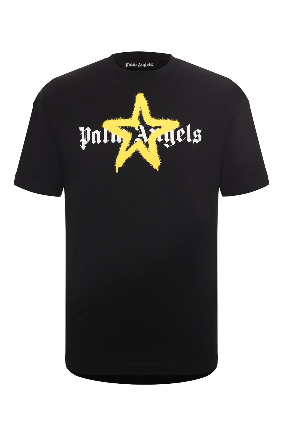 Мужская черная хлопковая футболка PALM ANGELS купить в интернет ...