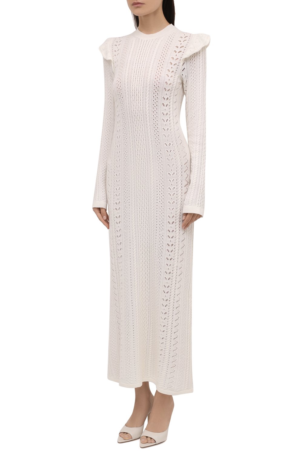 Женское кремовое платье из шерсти и кашемира CHLOÉ купить в интернет ...