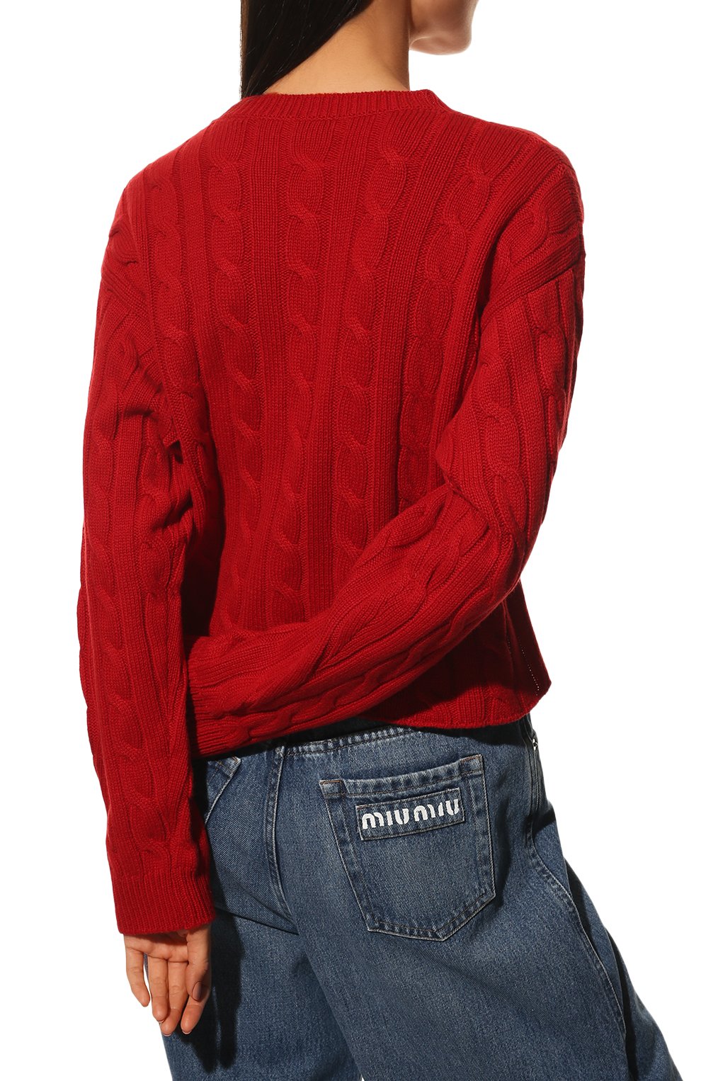 Женский красный кашемировый свитер Miu Miu купить в интернет магазине ЦУМ арт Mml623 109f F0011