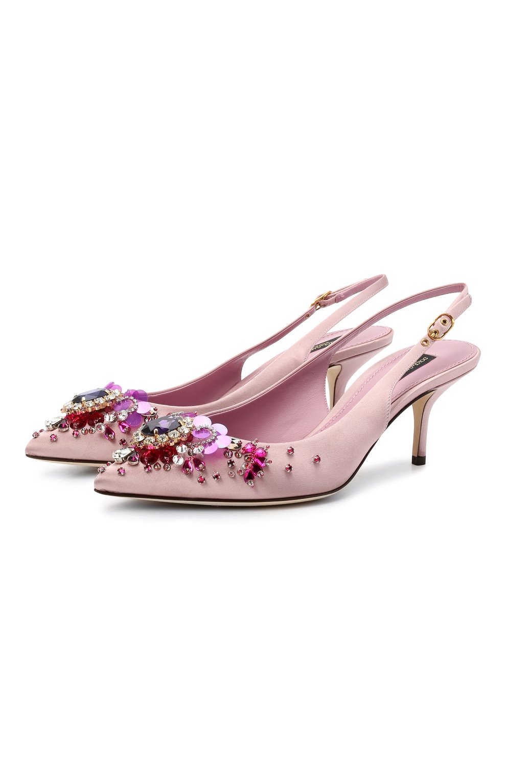 Женские розовые текстильные туфли DOLCE & GABBANA купить в интернет ...