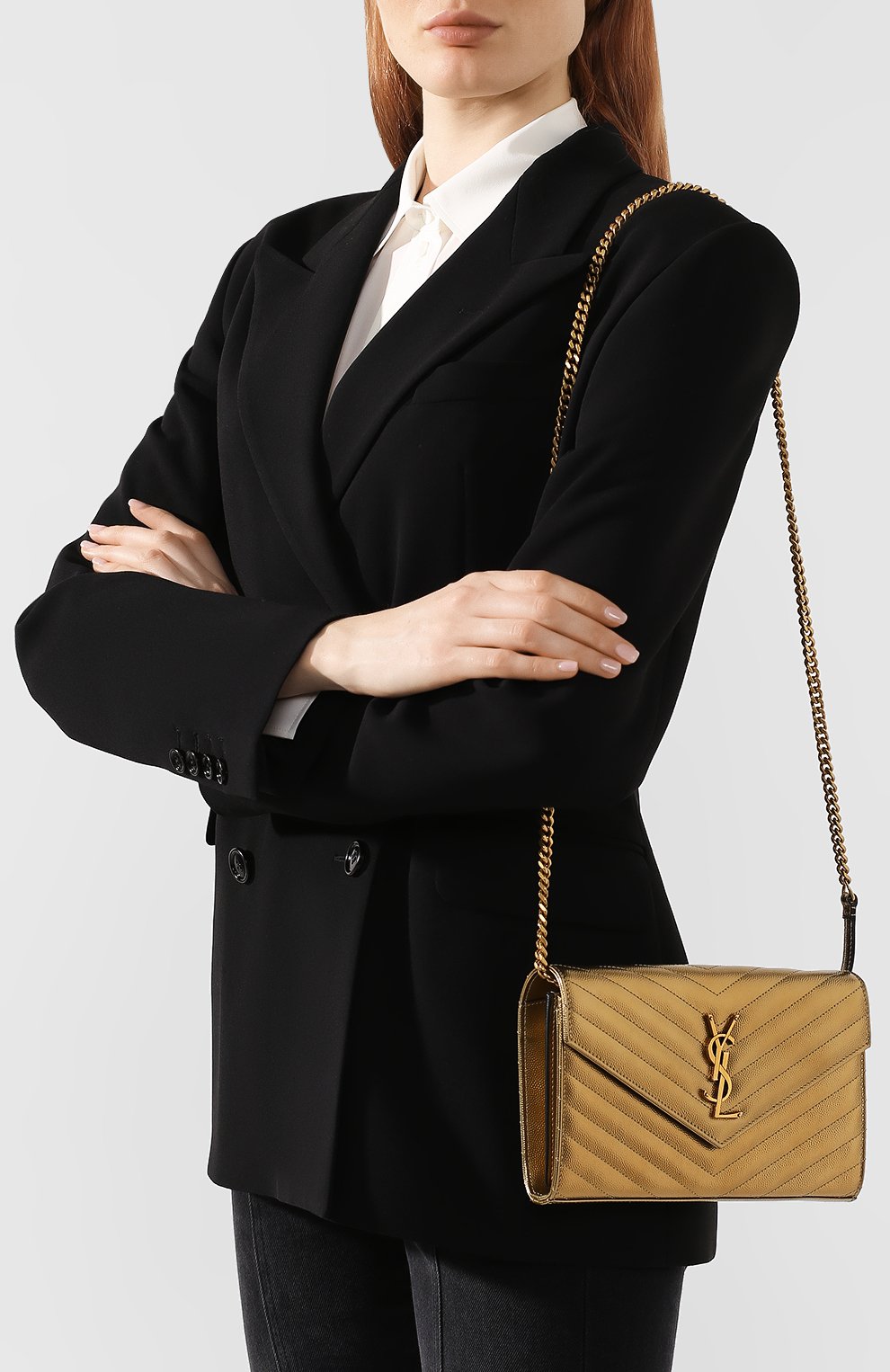 Женская золотая сумка monogram classic SAINT LAURENT купить в интернет ...