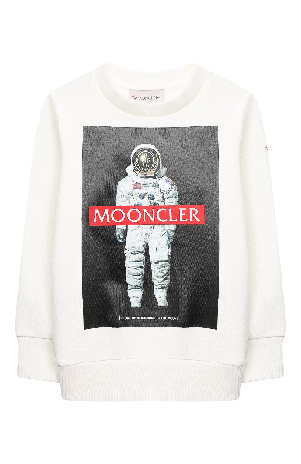 Хлопковый свитшот MONCLER детский белого цвета — купить в интернет ...