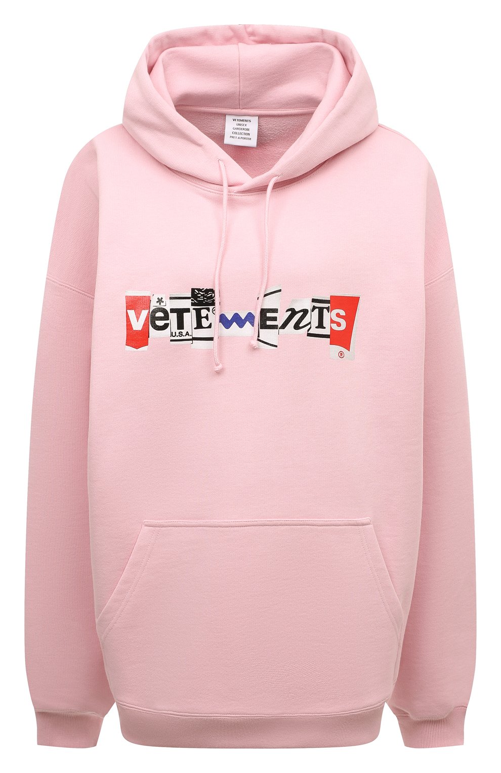 Женский розовый хлопковое худи VETEMENTS купить в интернет-магазине ЦУМ ...