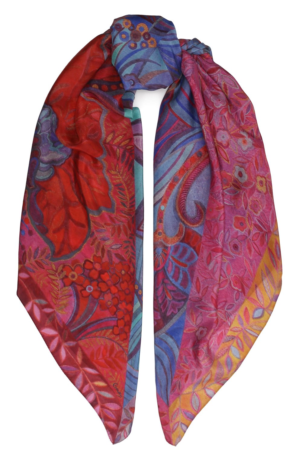 Женский разноцветный шелковый платок восточный орнамент GOURJI купить в ...