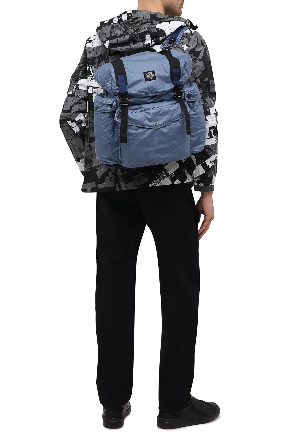 Мужской синий текстильный рюкзак STONE ISLAND купить в интернет ...