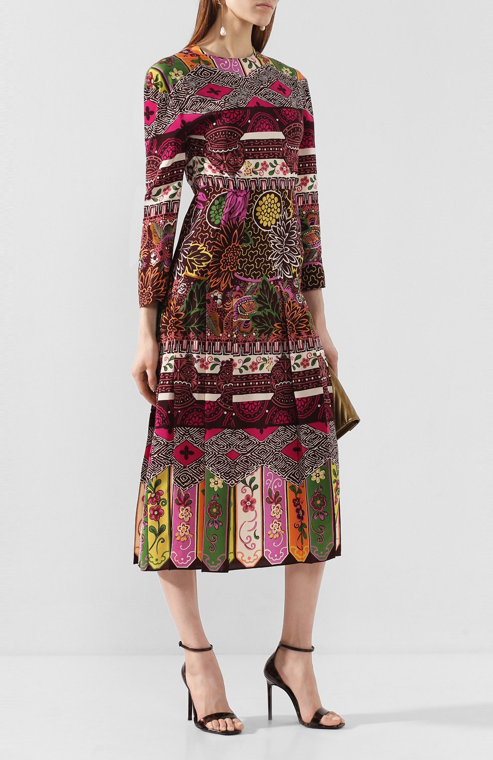 Женское разноцветное шелковое платье VALENTINO купить в интернет ...