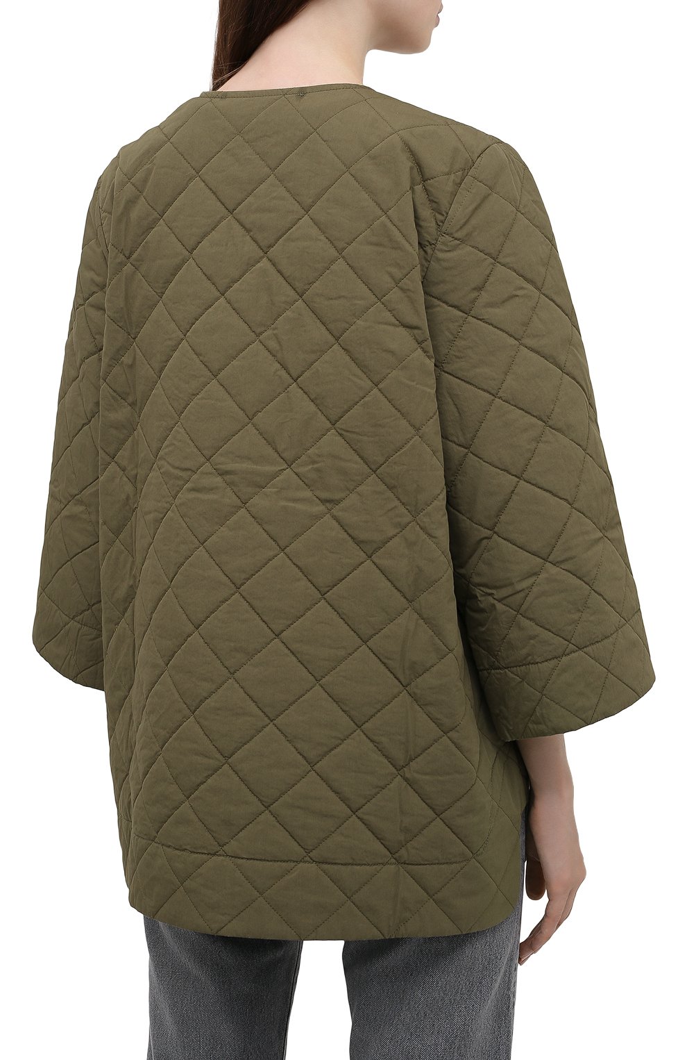 Женская хаки стеганая куртка GANNI купить в интернет-магазине ЦУМ, арт ...